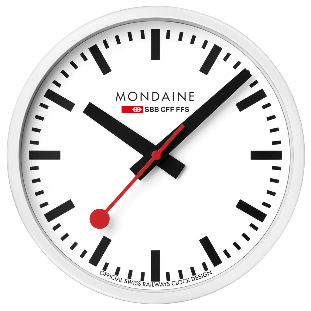 Mondaine Official Swiss Railways White Wall Clock 25cm - A990.CLOCK.10 ...