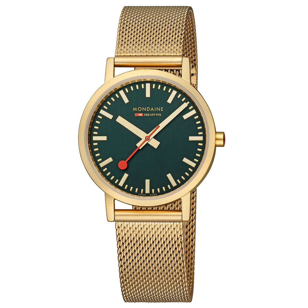 Mondaine Official Swiss Railways Classic Forest Green 36mm Watch ...